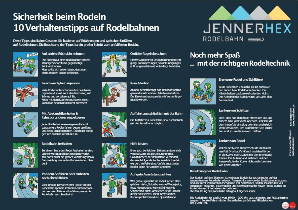 Rodelbahn Jennerhex an der Mittelstation